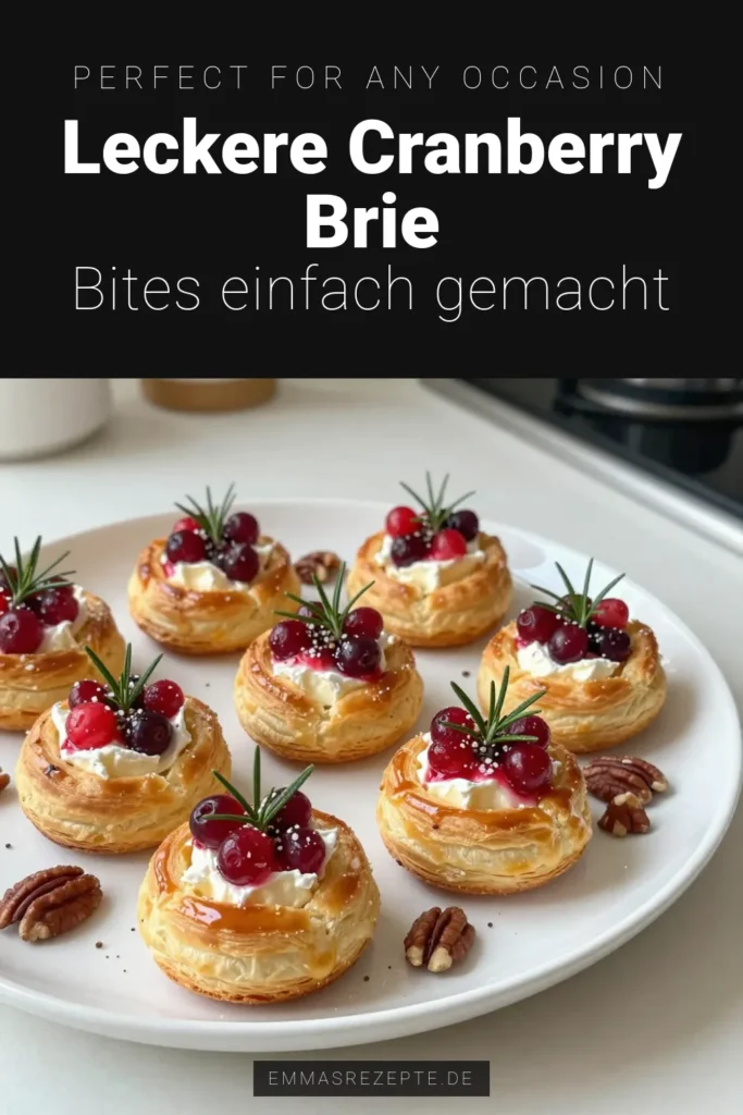 Cranberry Brie Bites köstlicher Snack für Feste - Emmas Rezepte